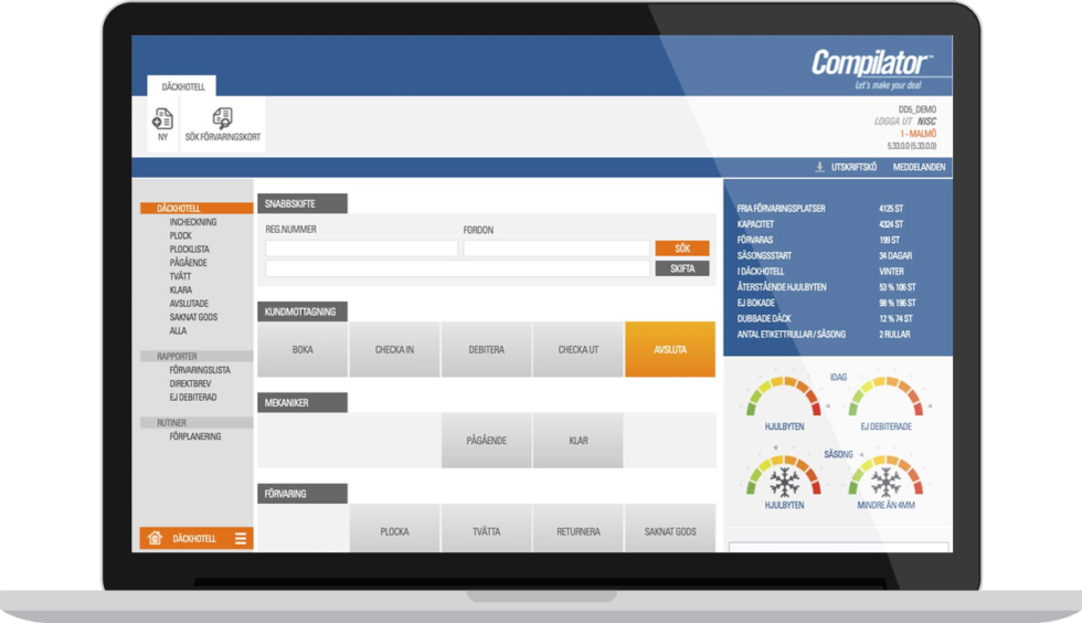 Däckhotell standalone | Compilator AB